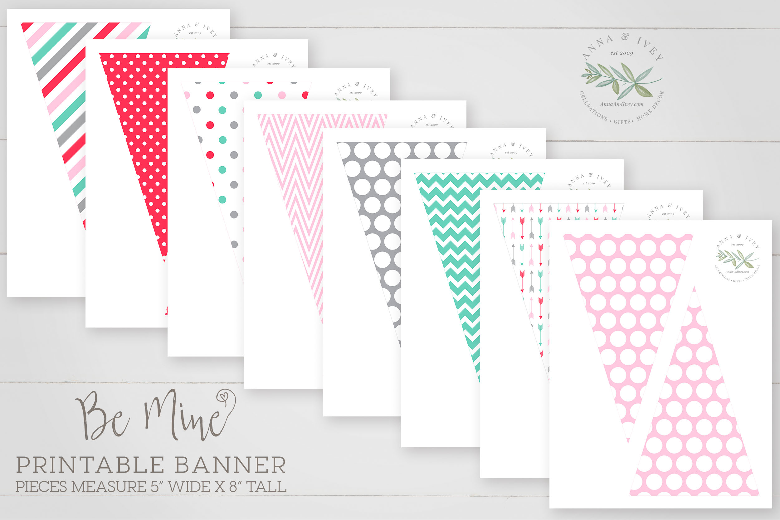 Printable Be Mine Valentine Banner - Anna & Ivey